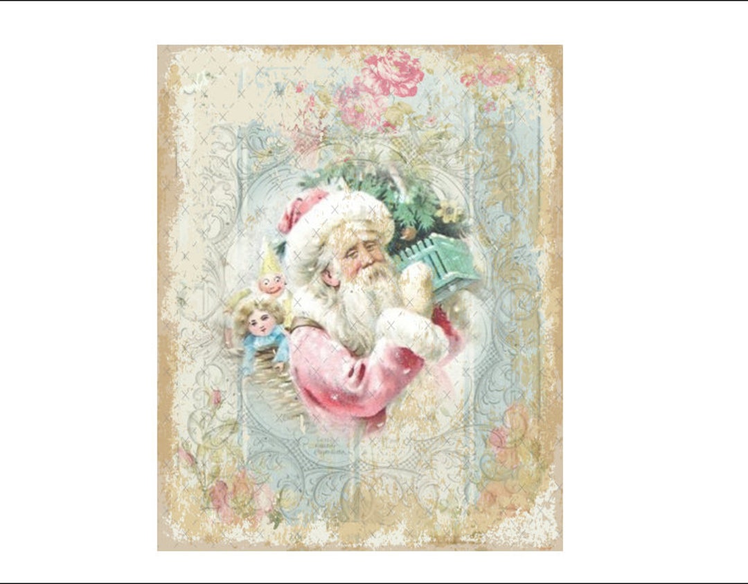 DIGITAL ART, Vintage Santa Downloadable, French Santa Printable Art ...