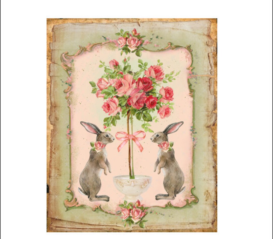 DIGITAL PRINT, Vintage Rabbit Digital, French Rabbit Download ...