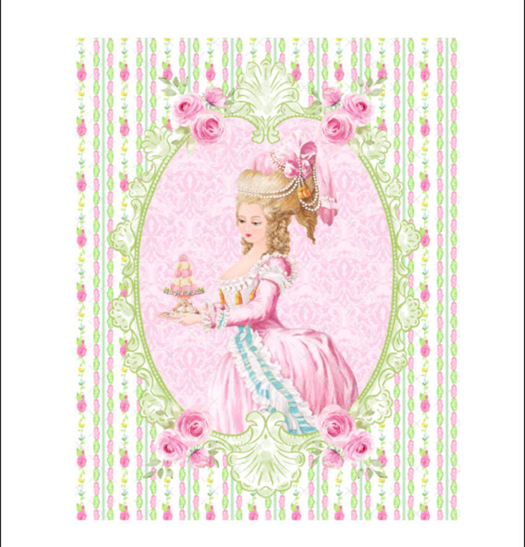 DIGITAL PRINT, 8X10 Vintage French Prints, Marie Antoinette Prints ...