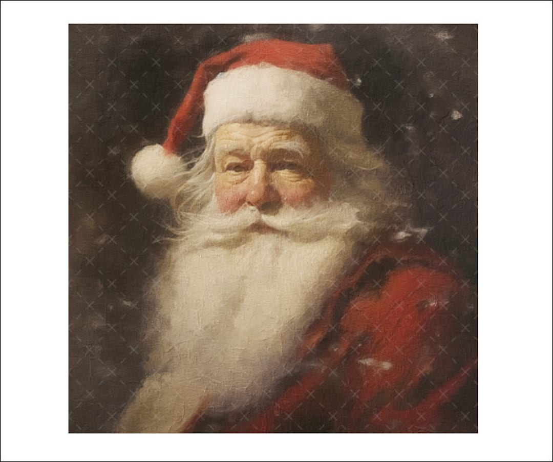 DIGITAL ART, 8X8 Christmas Downloadable, French Santa Digital, Vintage ...