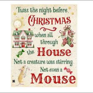 DIGITAL ART, the Night Before Christmas, Mockingbird Florals, Christmas ...