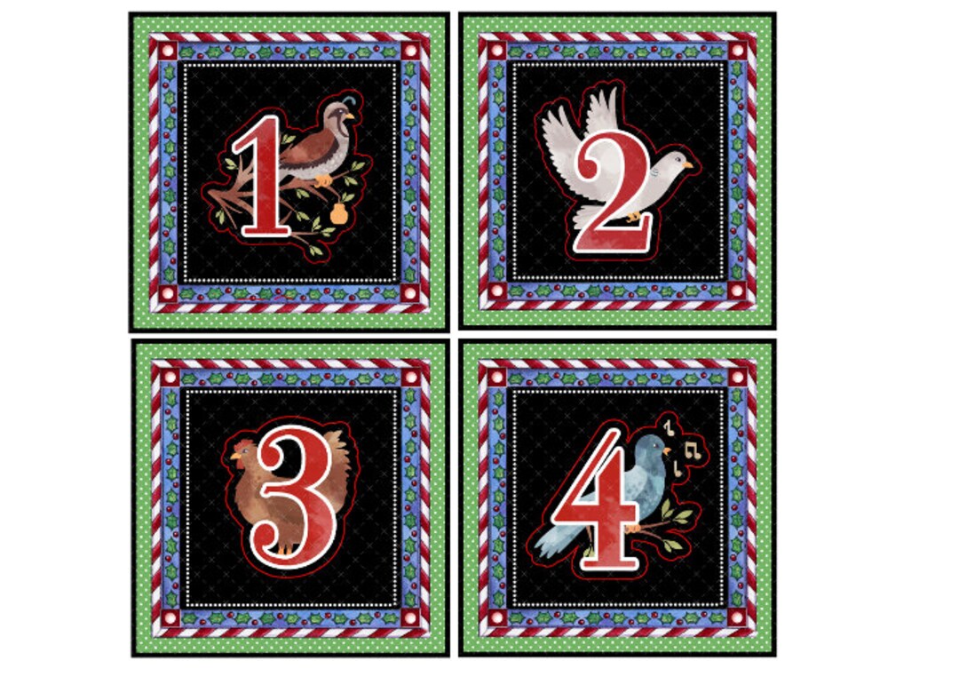 DIGITAL PRINT, 4 X 4 Prints, Twelve Days of Christmas Digital ...