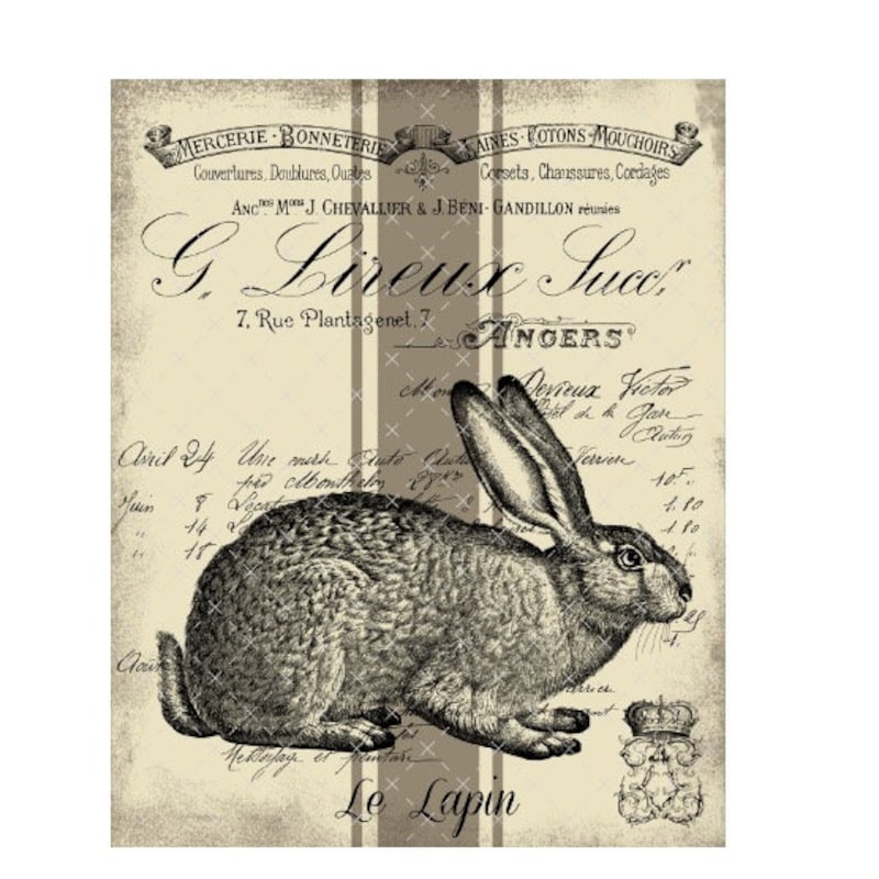 Vintage Bunny Print - Etsy