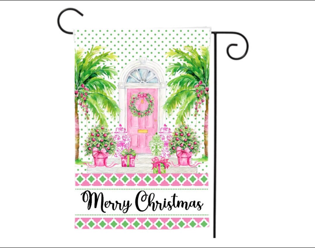 GARDEN FLAG, Large Preppy Flag, Christmas Beach House Flag ...