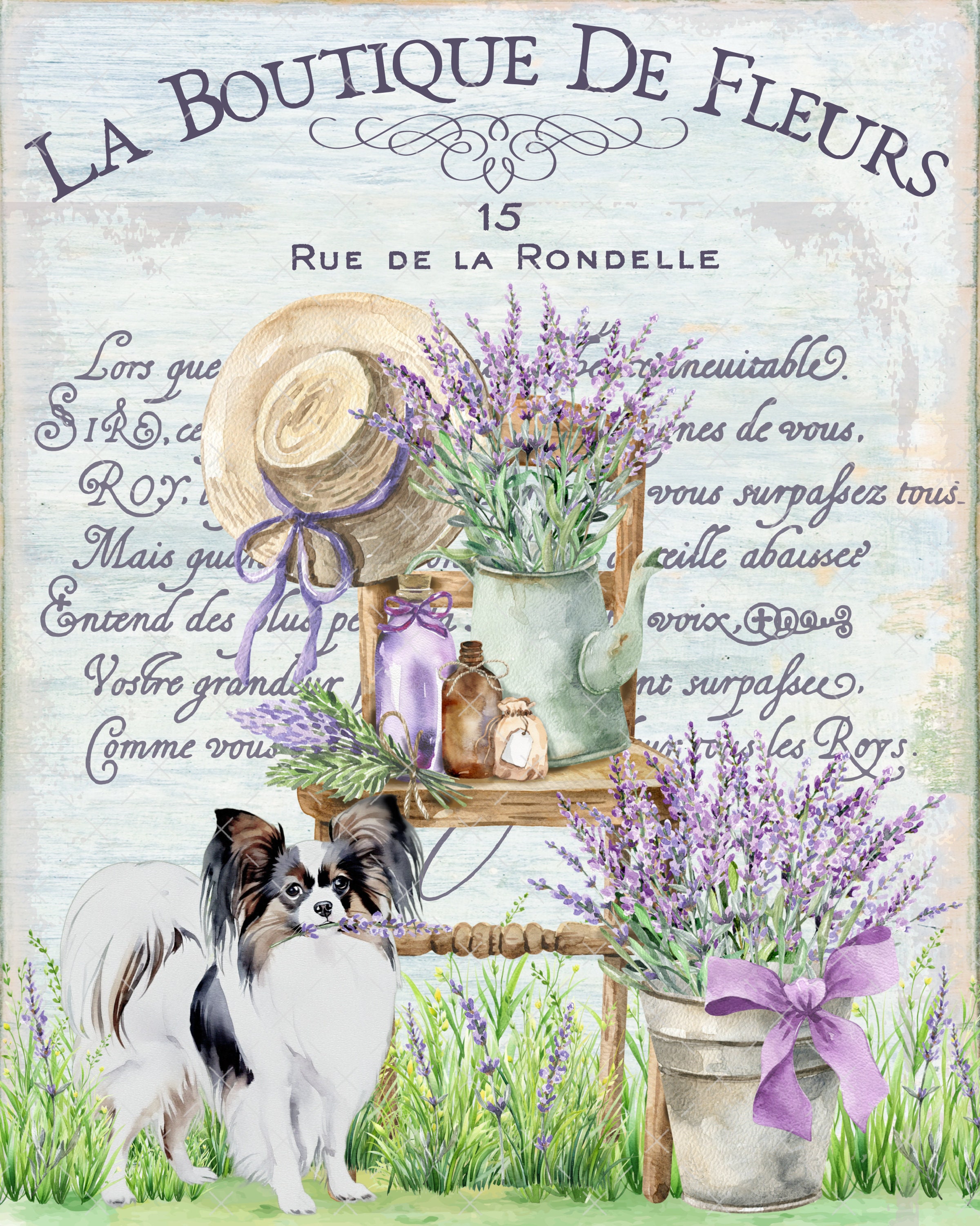 DIGITAL PRINT, Shabby Chic Digital, French Country, Watercolor ...