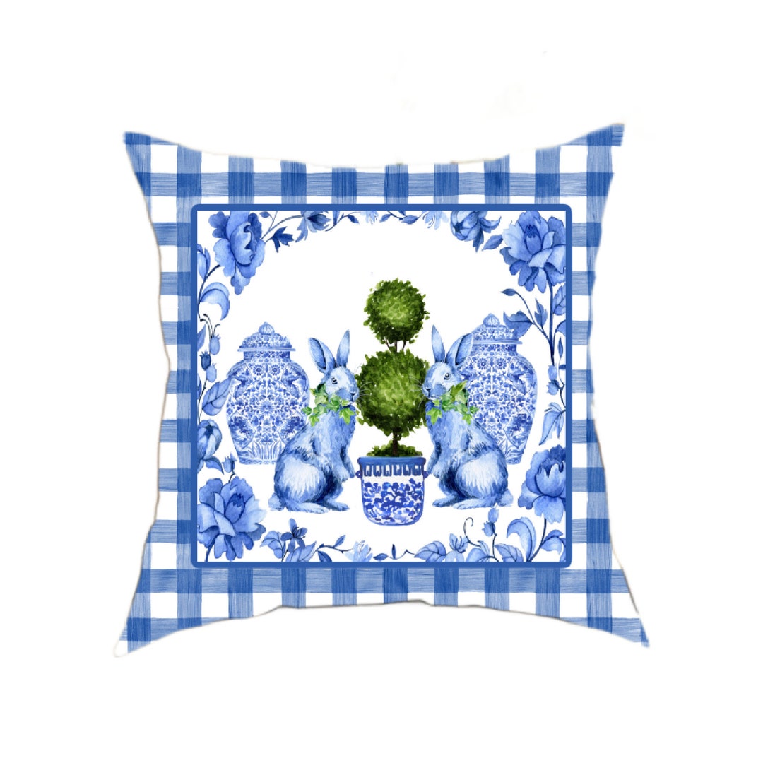 PILLOW COVER, 18 X 18 Preppy Pillow Cover, Topiary Pillow Cover ...