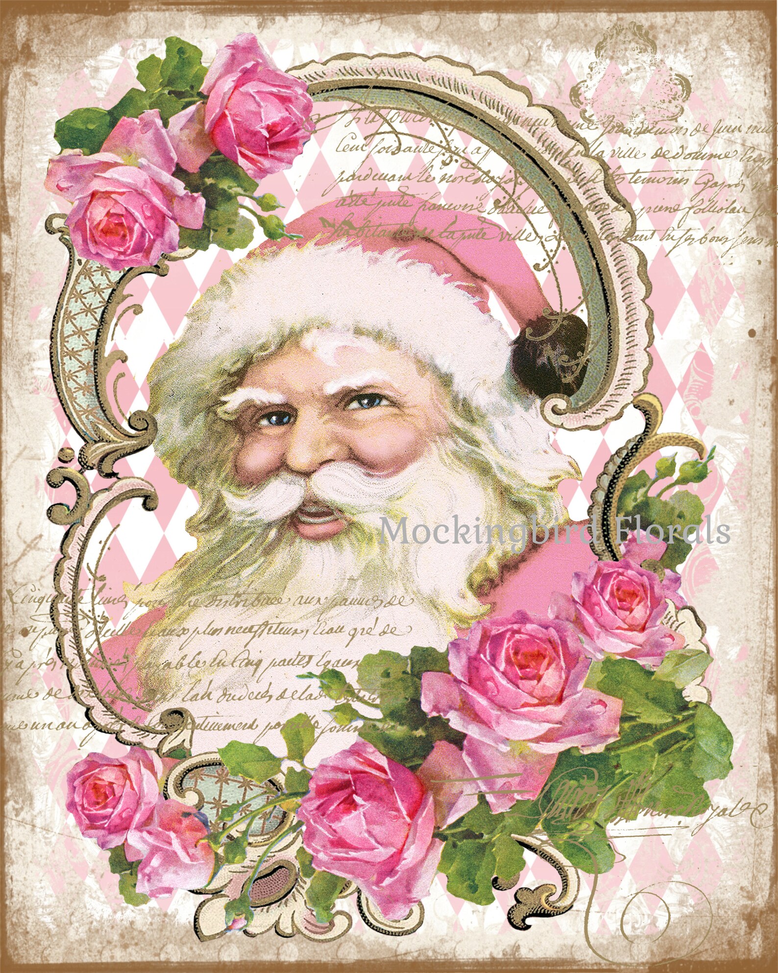 FLAT NOTE CARDS 5 X 7 Note Cards French Santa Christmas - Etsy