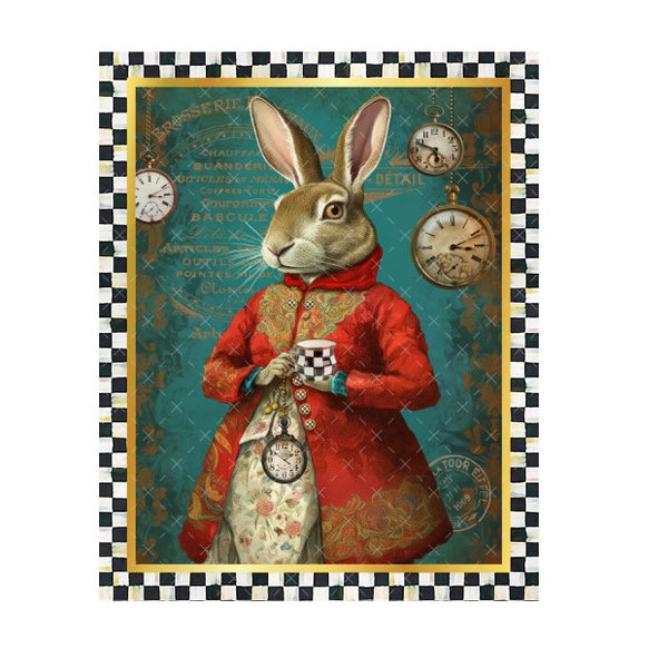 French Rabbit Image - Etsy