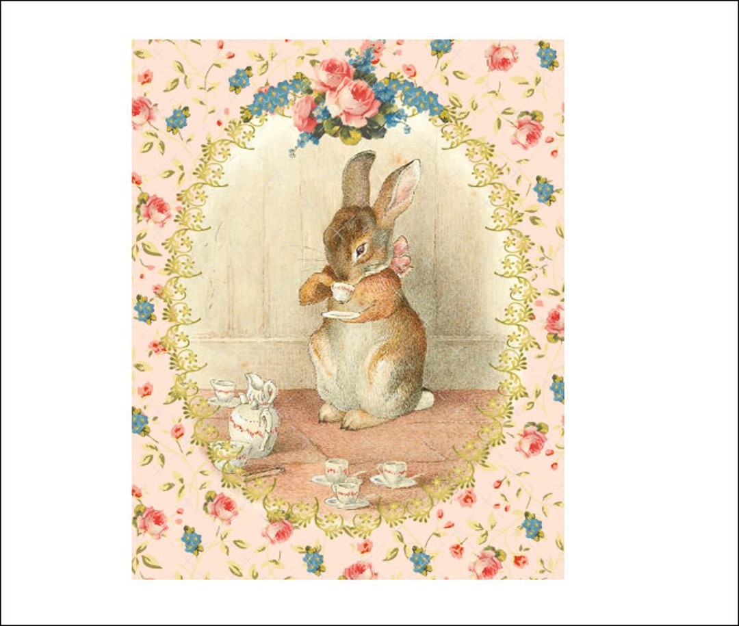 DIGITAL PRINT, Vintage Rabbit Digital, French Rabbit Download ...