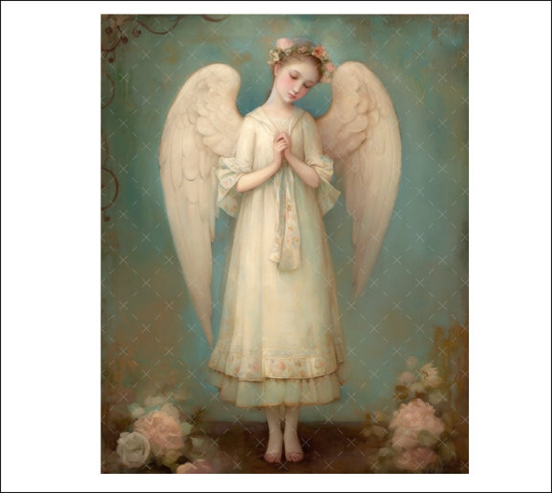 DIGITAL ART, French Angel Download, Shabby Chic Angel Digital, French ...