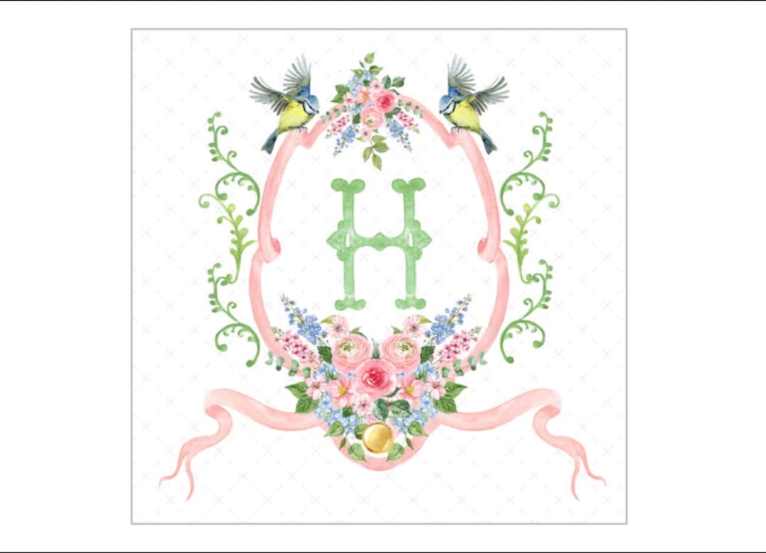 CUSTOM CREST, Watercolor Crest, Wedding Crest, Logo Crest, Shower Crest ...