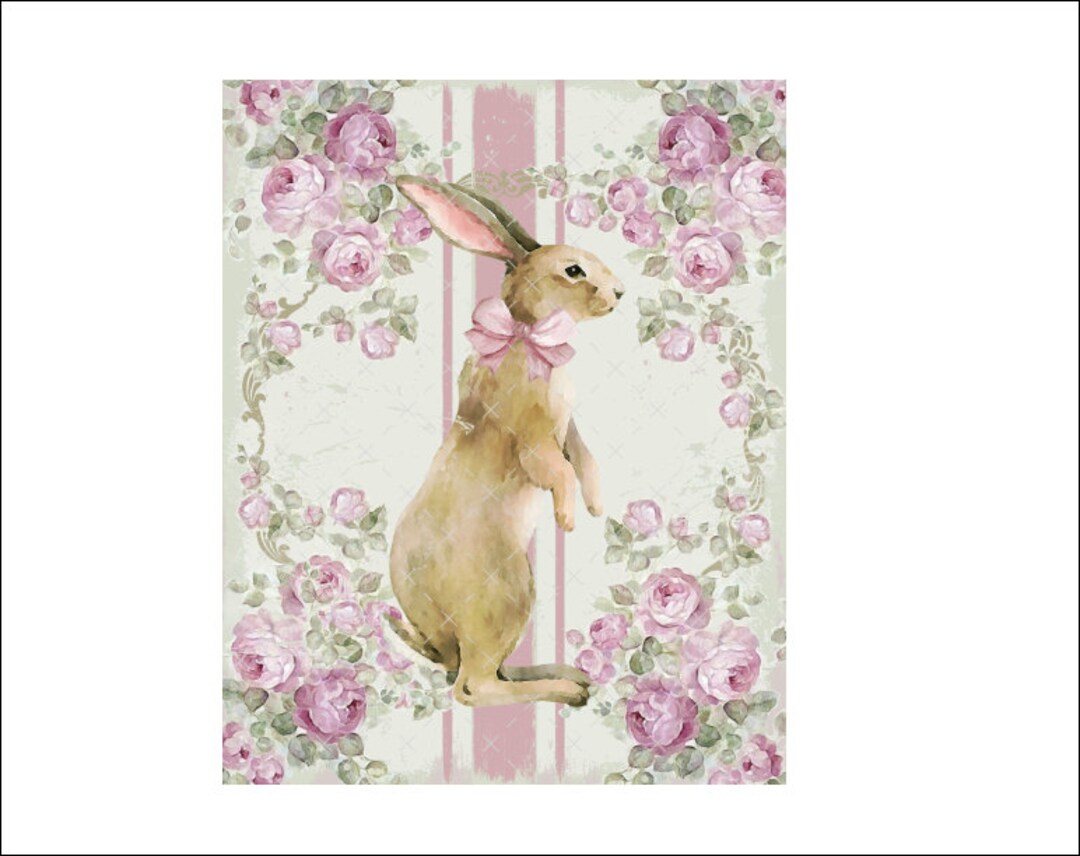DIGITAL ART, 8x10 Downloadable French Country Rabbit Print, Printable ...