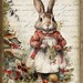 DIGITAL ART, Christmas Downloadable Prints, Rabbit Printable Art ...