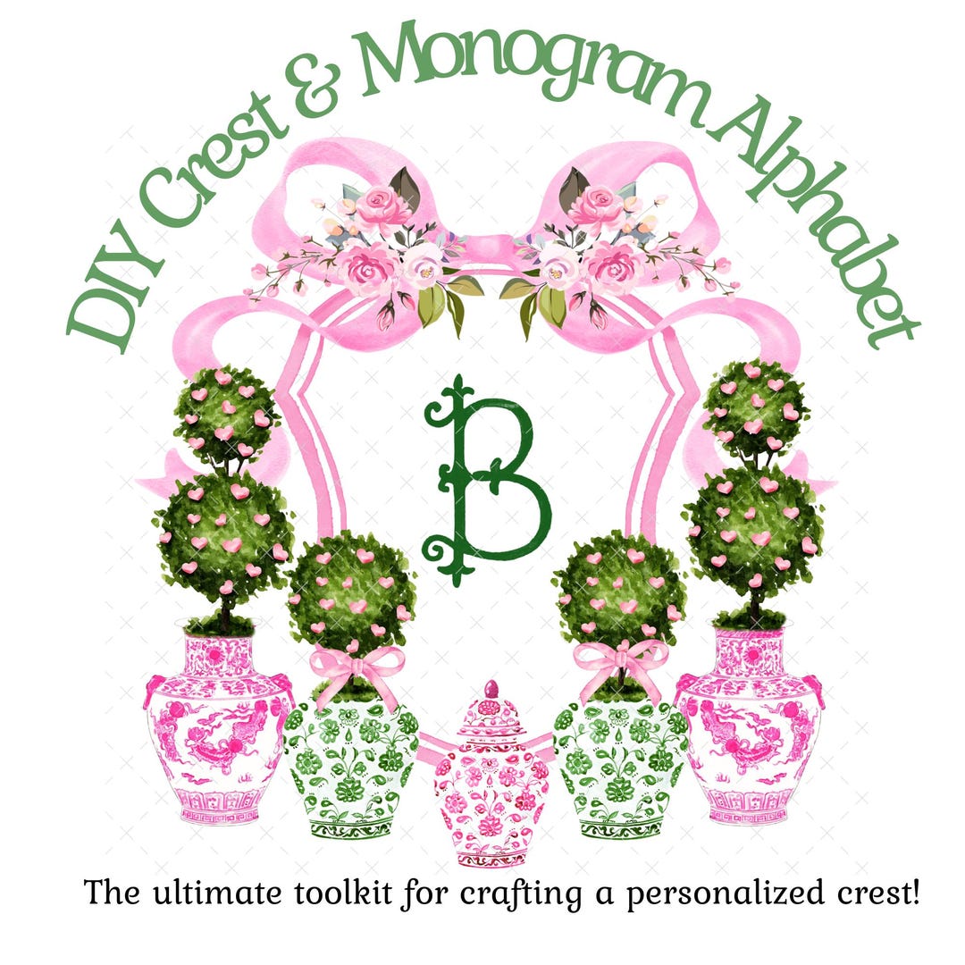 DIY CREST, Watercolor, DIY Stationery, Monogram, Mockingbird Florals ...