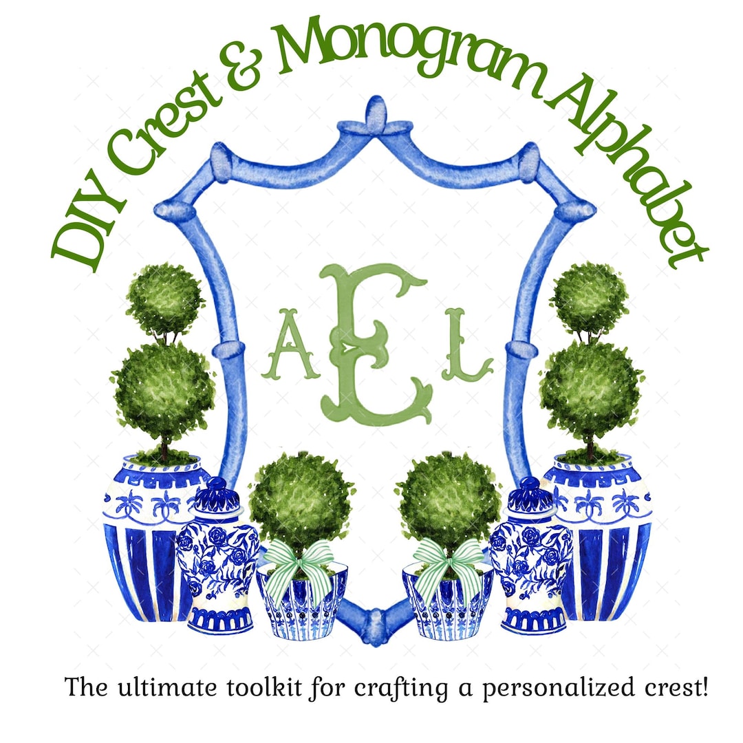 DIY CREST, Watercolor, DIY Stationery, Monogram, Mockingbird Florals ...