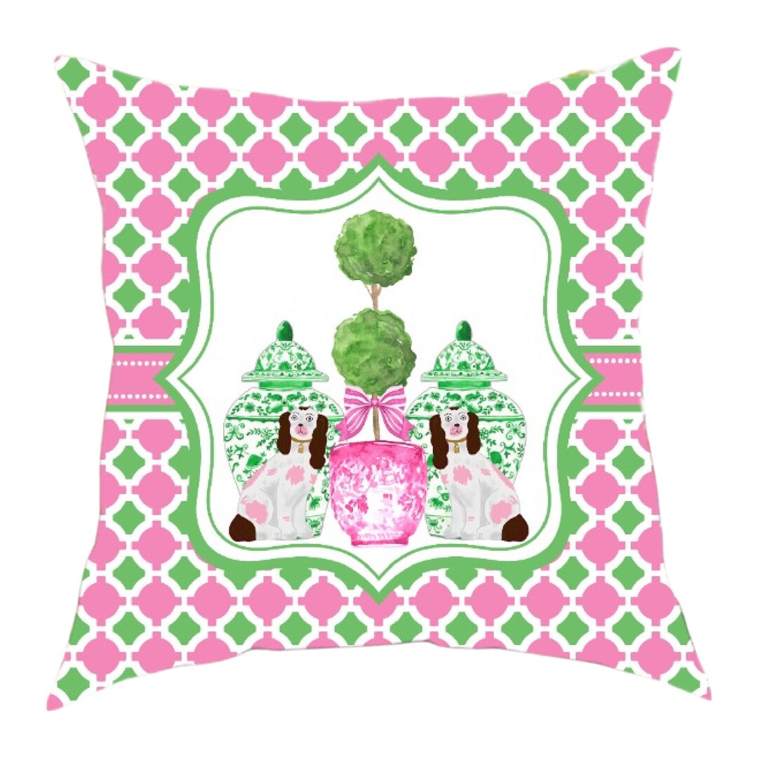 PILLOW COVER, 18 X 18 Preppy Pillow Cover, Topiary Pillow Cover ...