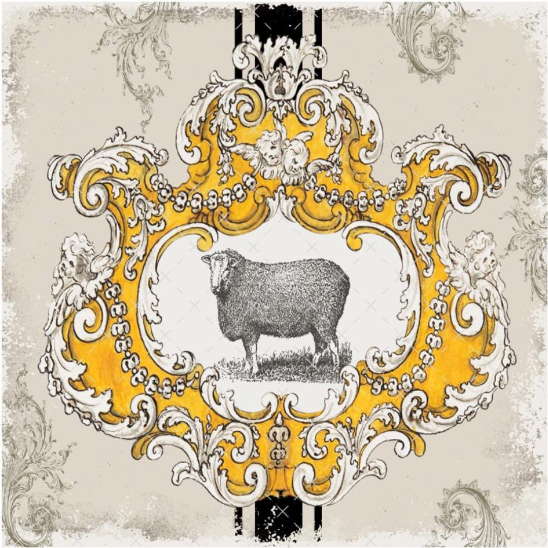 DIGITAL ART, French Country Sheep Print, Printable Vintage Sheep ...