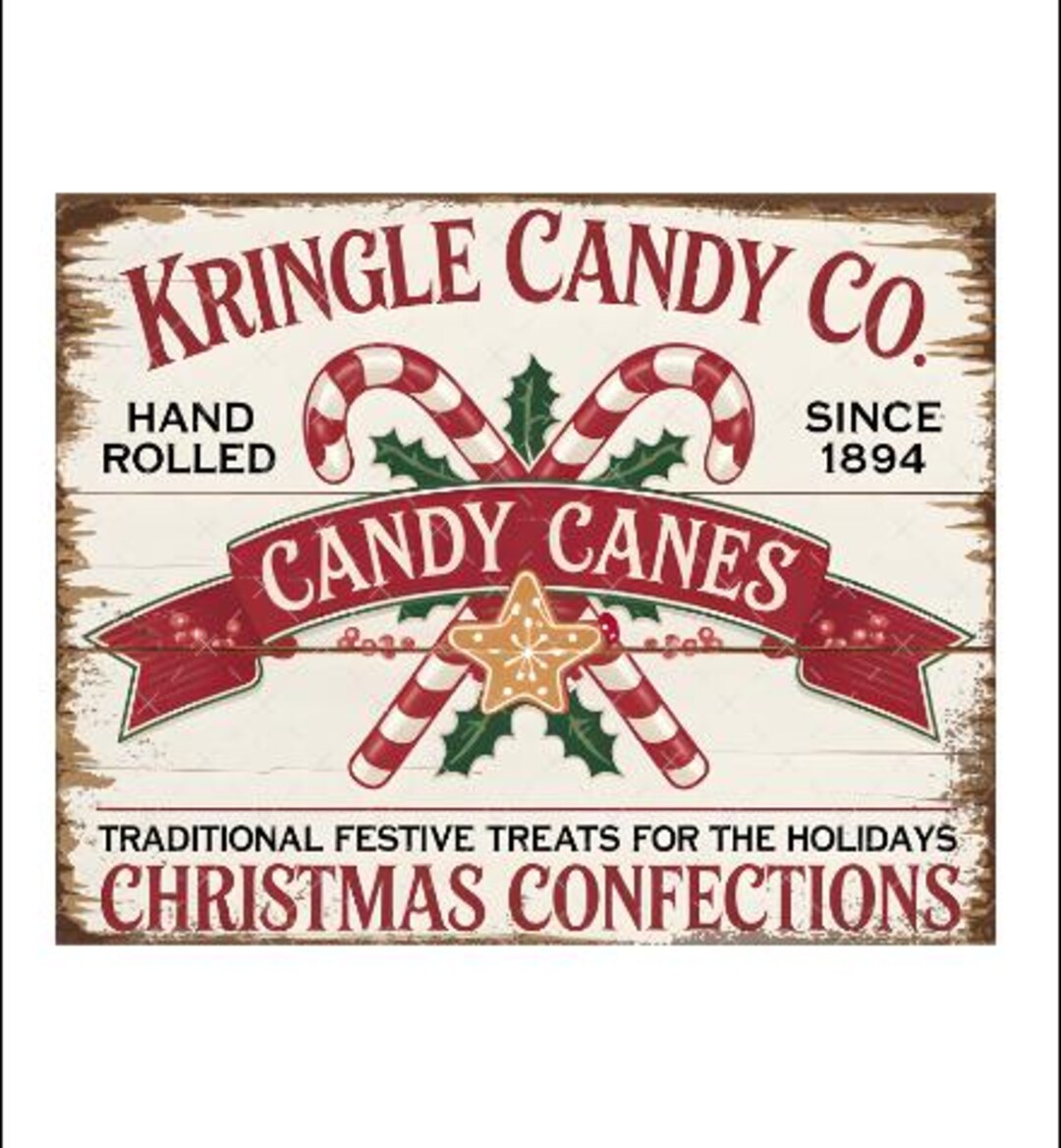 DIGITAL ART, 10X8 Christmas Art, Candy Canes Download, Kringle Candy ...
