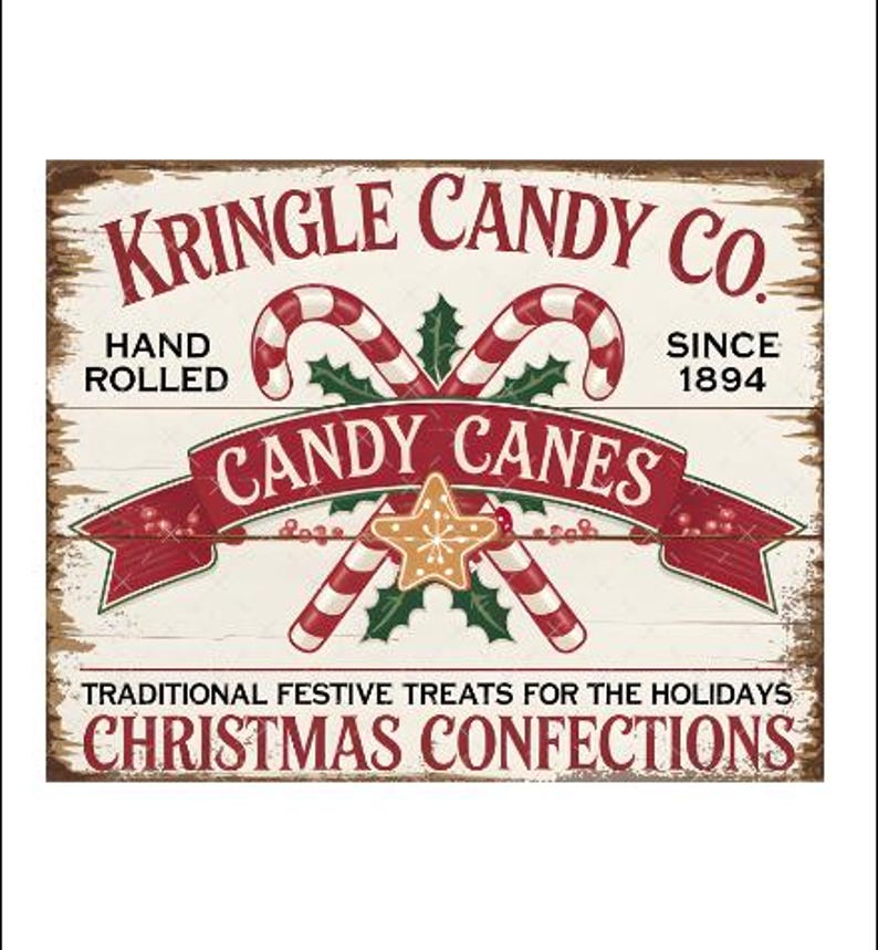 DIGITAL ART, 10X8 Christmas Art, Candy Canes Download, Kringle Candy ...