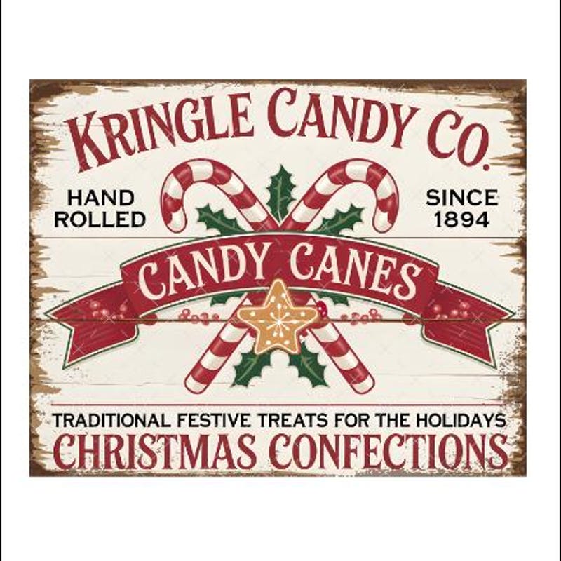 Candy Cane Lane Sign - Etsy
