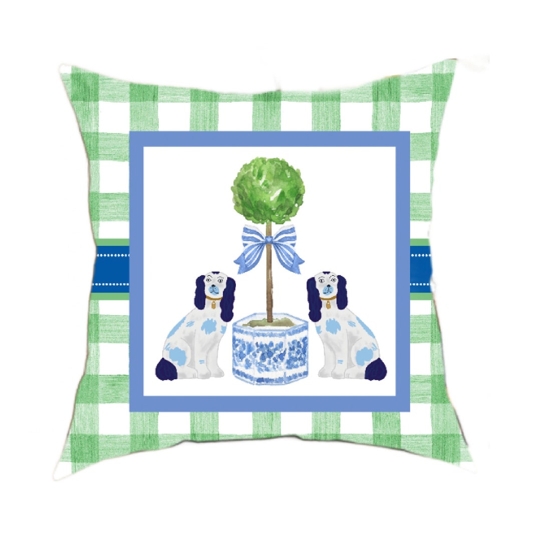 PILLOW COVER, Chinoiserie Pillow Cover, Topiary Pillow, Staffordshire ...