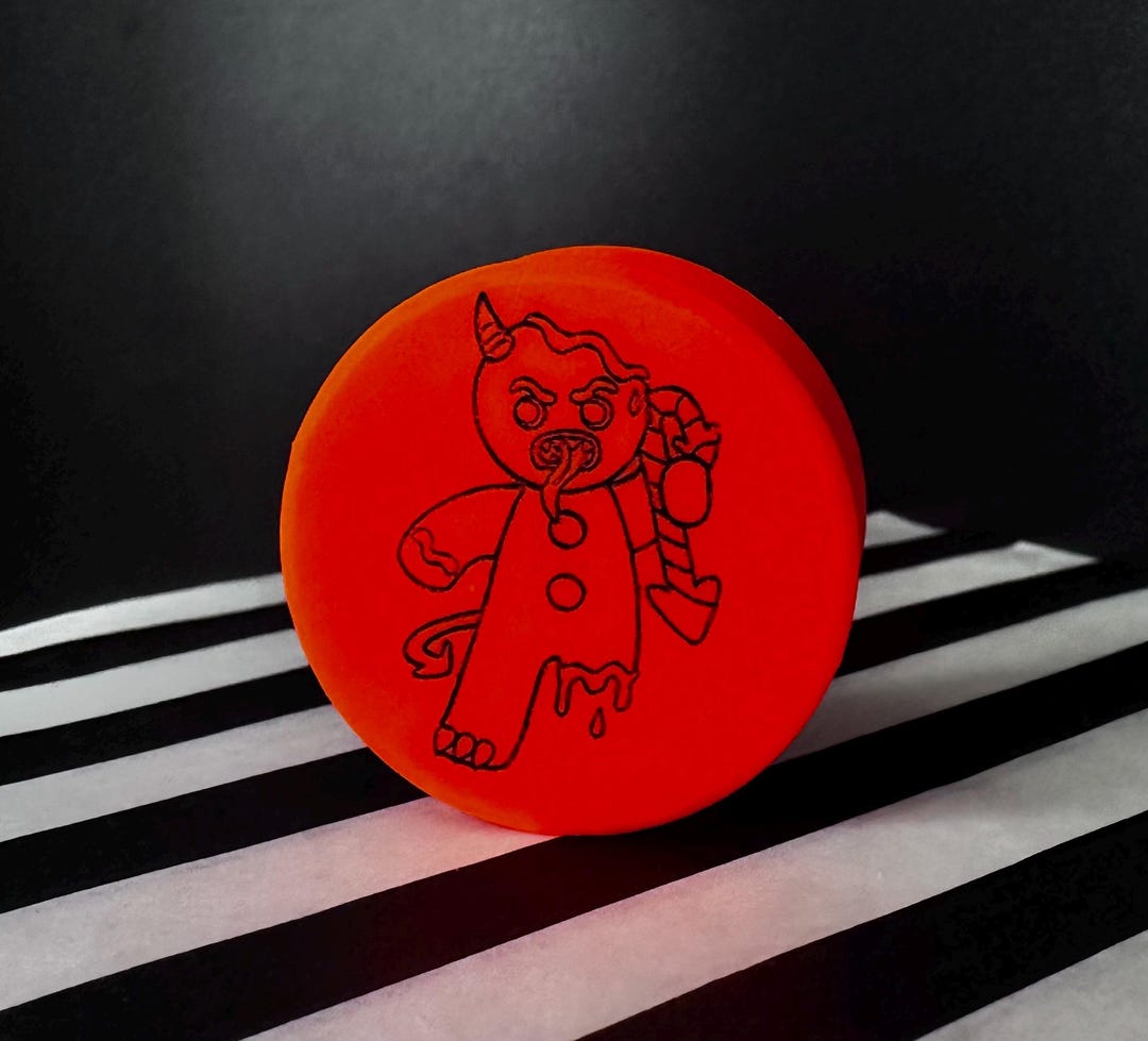 Evil Gingerbread Man, Neon Orange Christmas Style Squishy Silicone ...