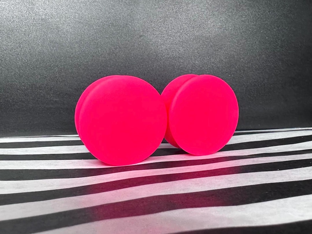 Neon Pink Silicone Ear Plugs: Custom Gauged Earrings - Etsy
