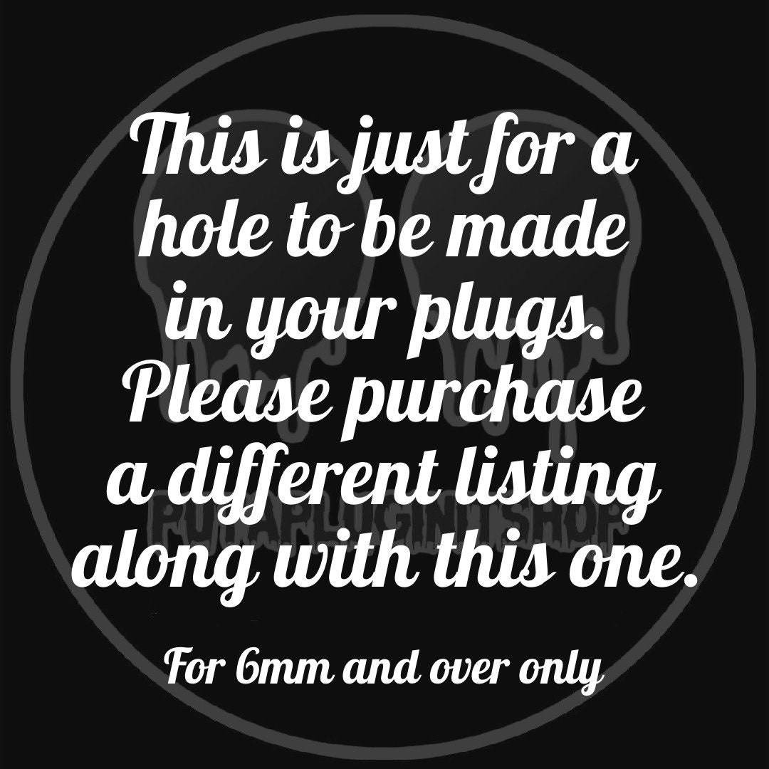 Add a Hole to Plugs (6mm+): Earring Hole Modification - Etsy