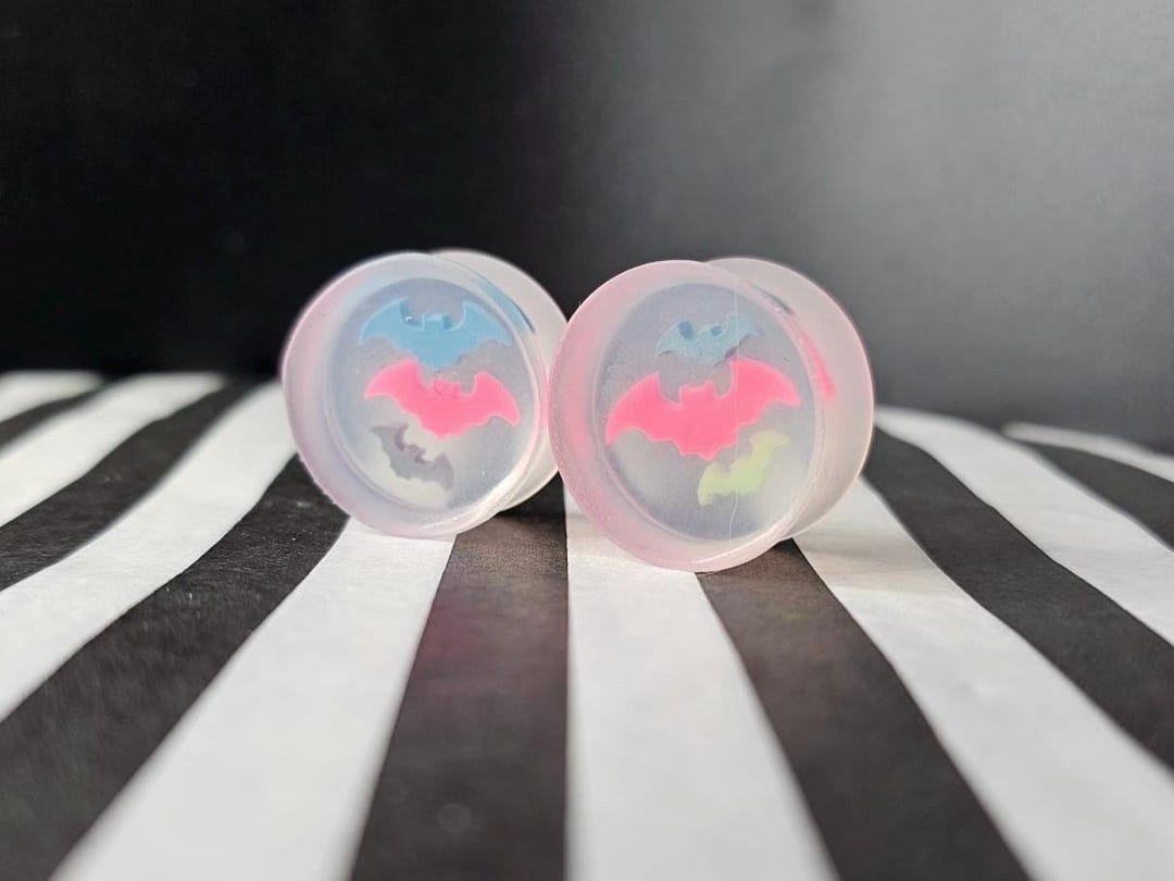 Squishy Bat Plugs, Handmade Custom Alternative Silicone Gauges for ...