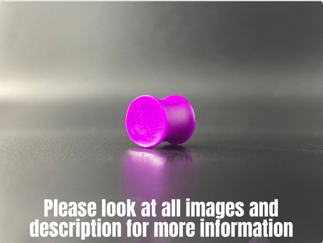 Neon Effect Purple Plugs Earrings, Black Light Uv Glowing Jewelry ...