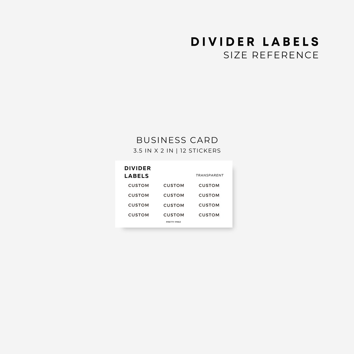 Custom Tab Divider Labels | 12 or 36 Labels | Matte Transparent ...