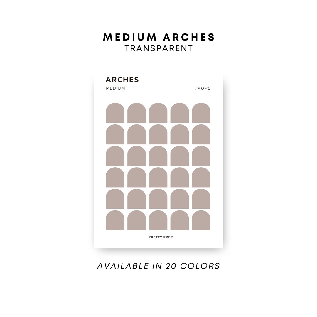 MEDIUM Arch Stickers | Transparent | Minimal Sticker Sheets ...