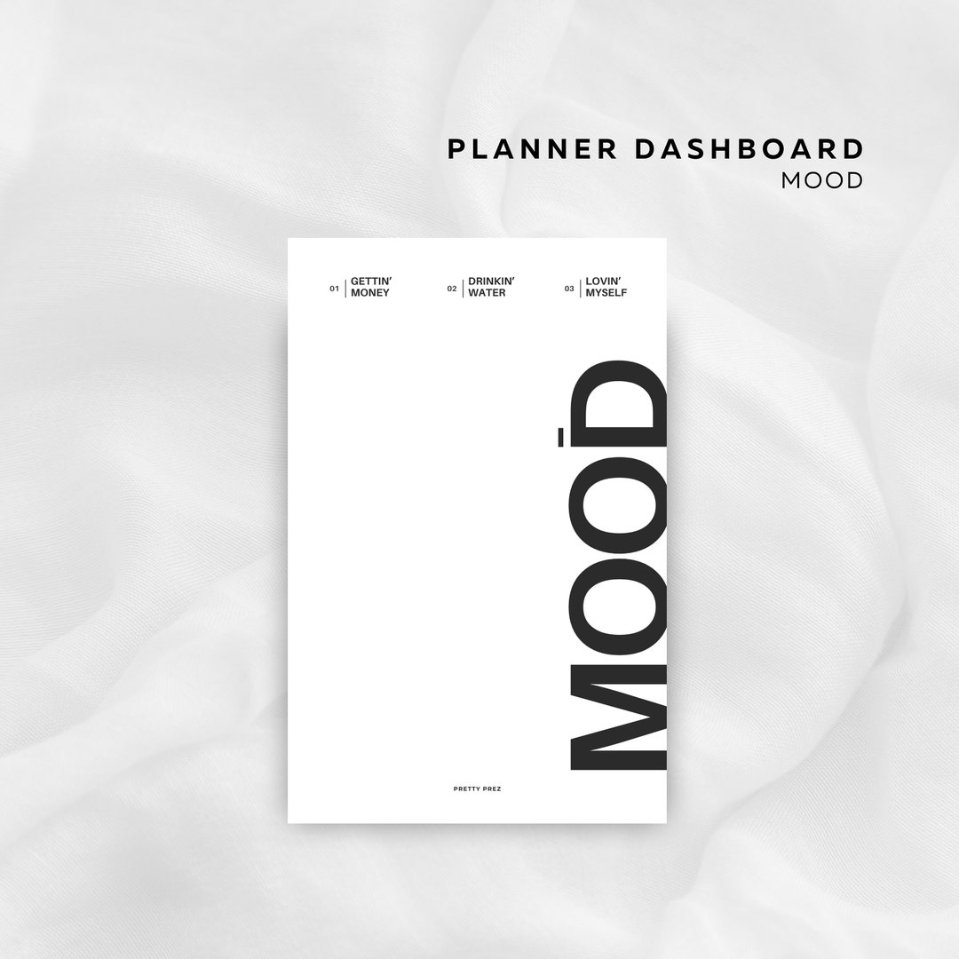 Mood Printable Planner Dashboard Minimal Planner Dashboard - Etsy