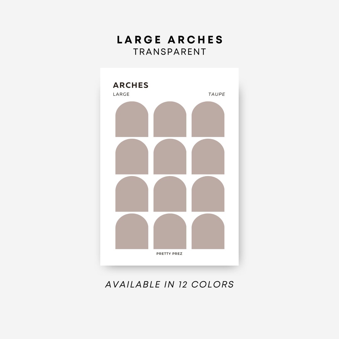 LARGE Arch Stickers Transparent Minimal Sticker Sheets Functional ...