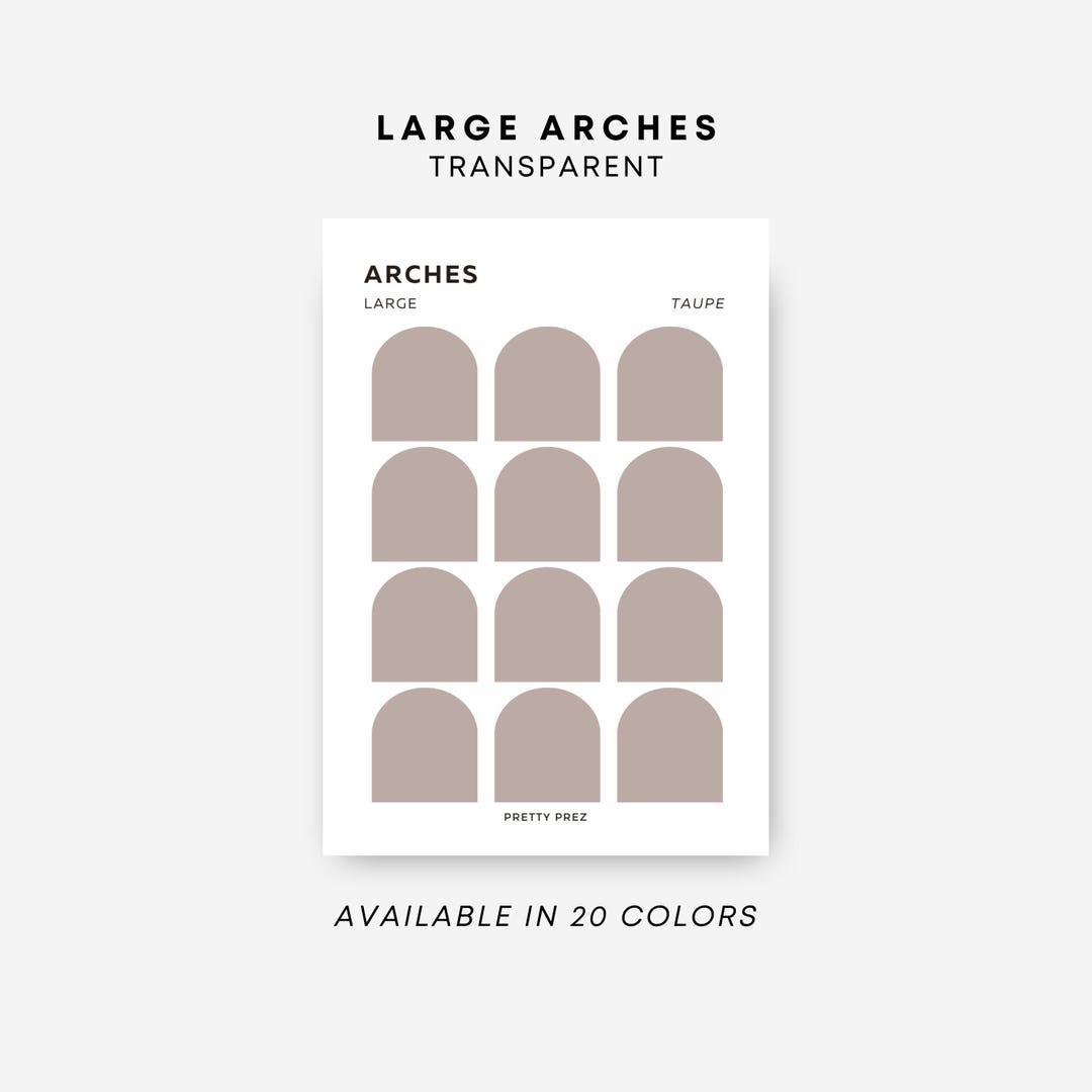 LARGE Arch Stickers | Transparent | Minimal Sticker Sheets | Functional ...