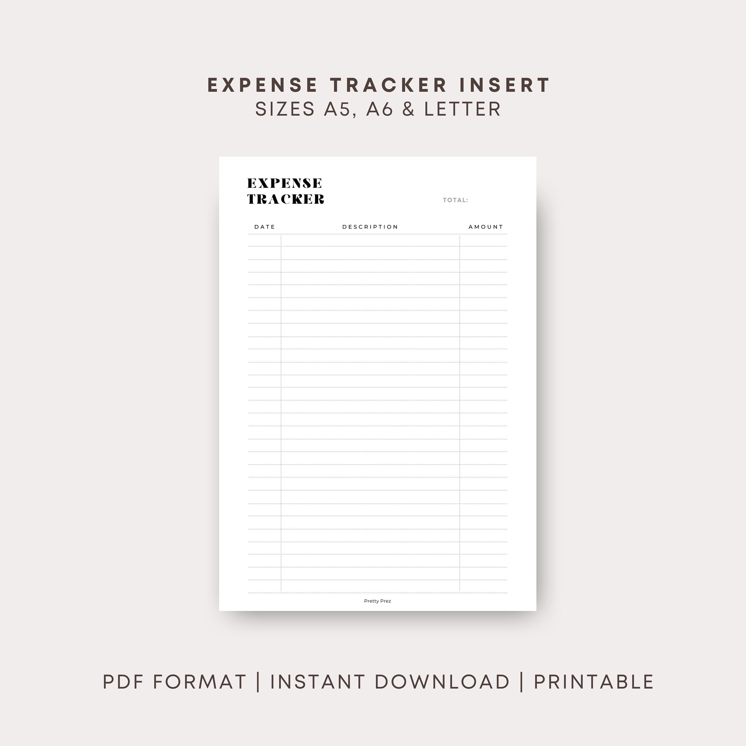 Calendars & Planners Planner Insert Credit Card Expenses Tracker Insert ...