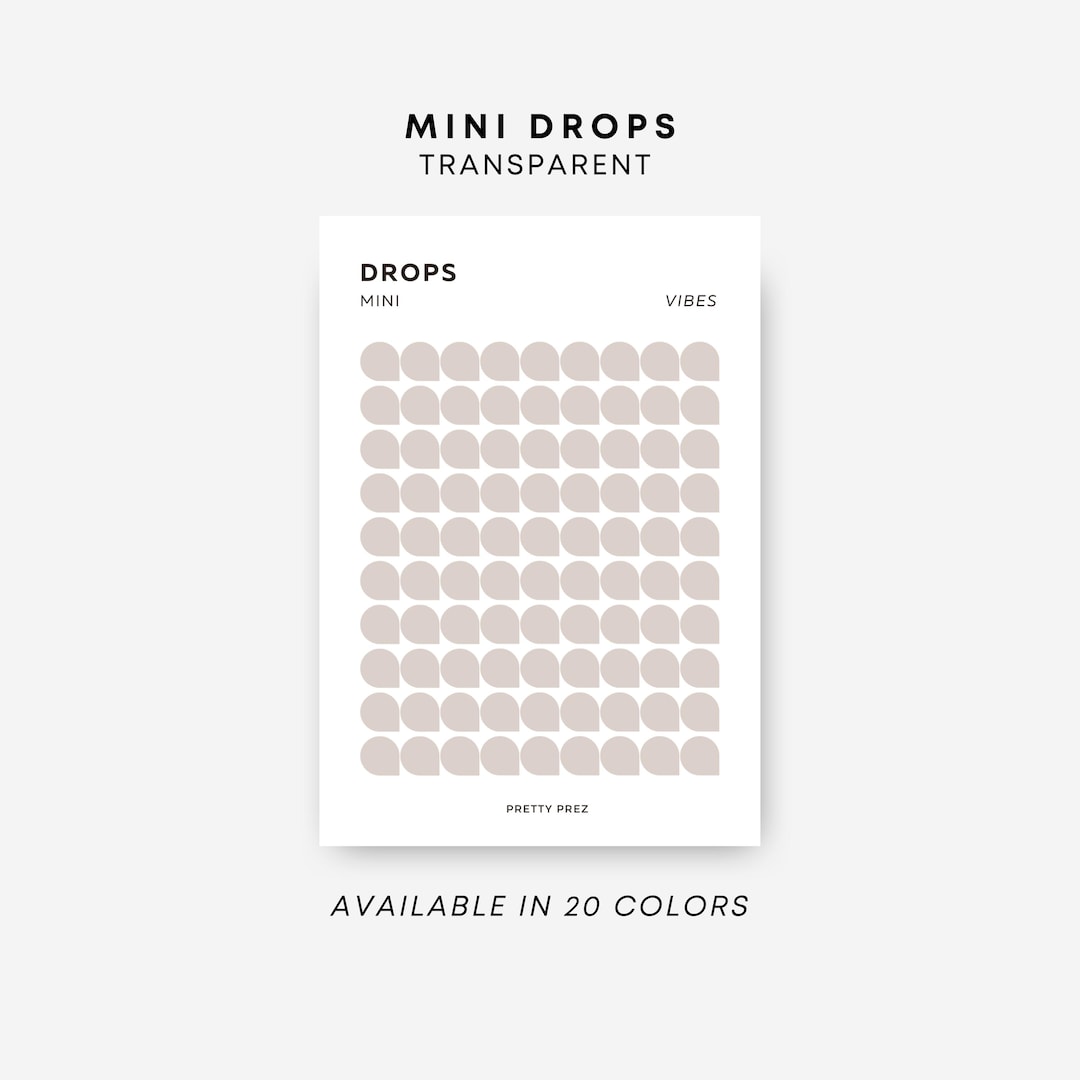 MINI Drop Stickers | Transparent | Minimal Sticker Sheets | Functional ...