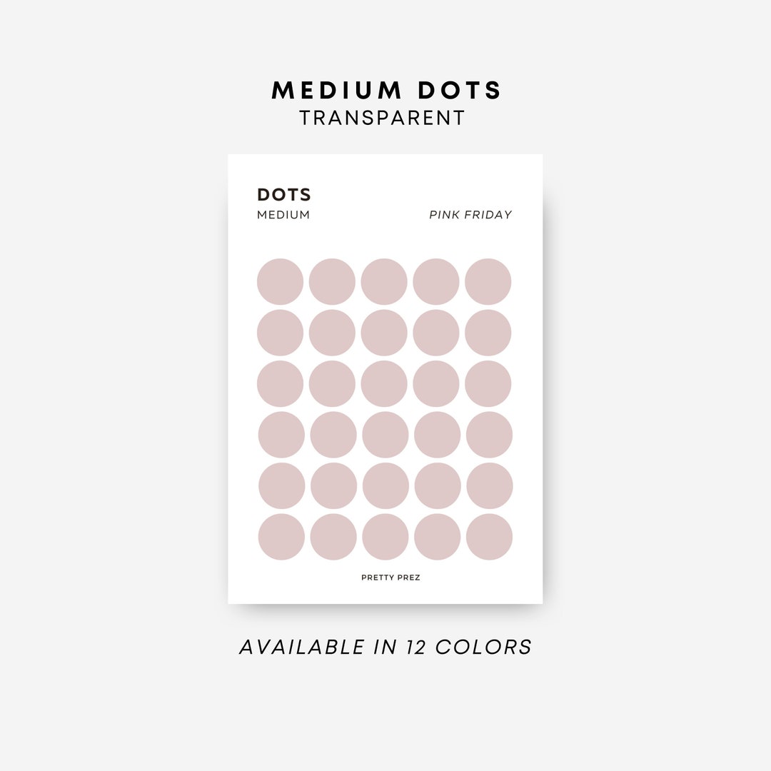MEDIUM Dot Stickers Transparent Minimal Sticker Sheets Functional ...