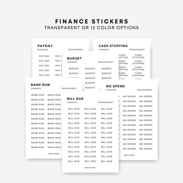 Finance Stickers - Etsy