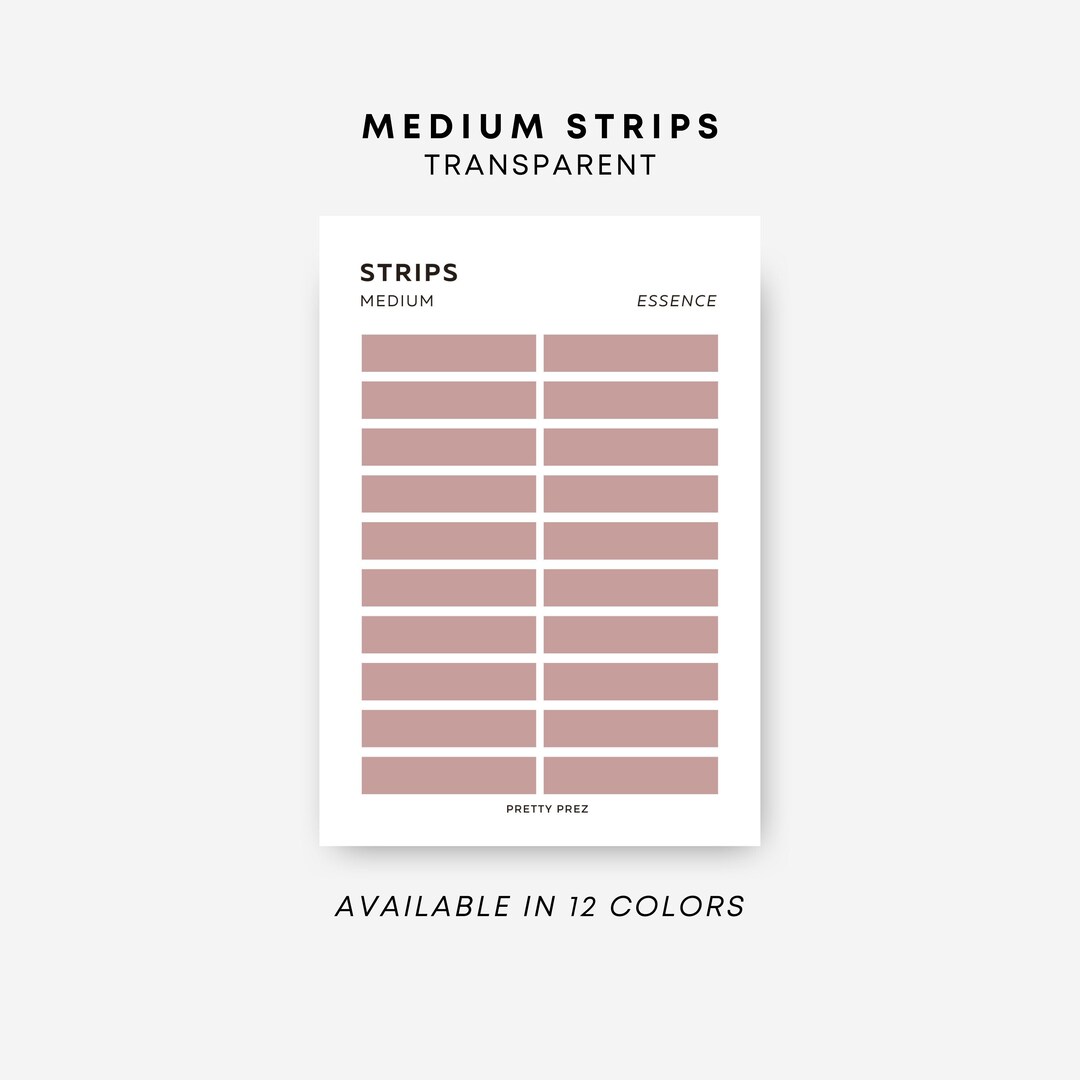 MEDIUM Strip Stickers Transparent Minimal Sticker Sheets Functional ...