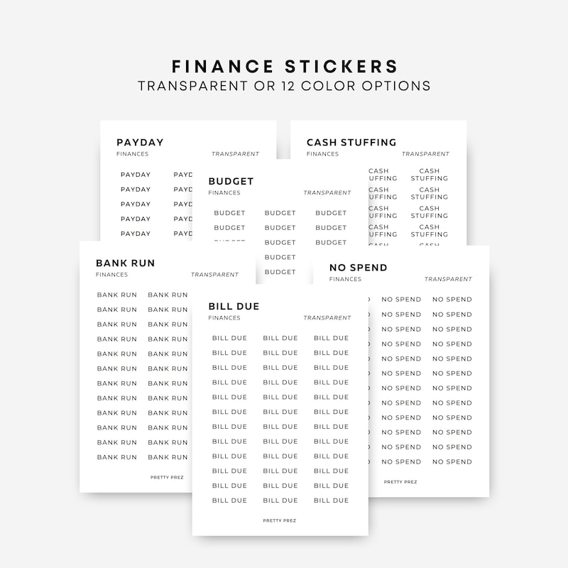 Finance Stickers - Etsy