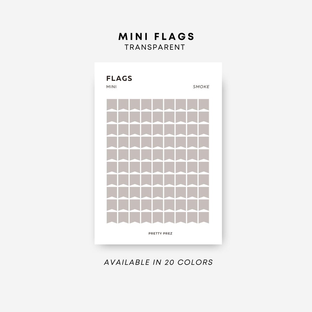 MINI Flag Stickers | Transparent | Minimal Sticker Sheets | Functional ...
