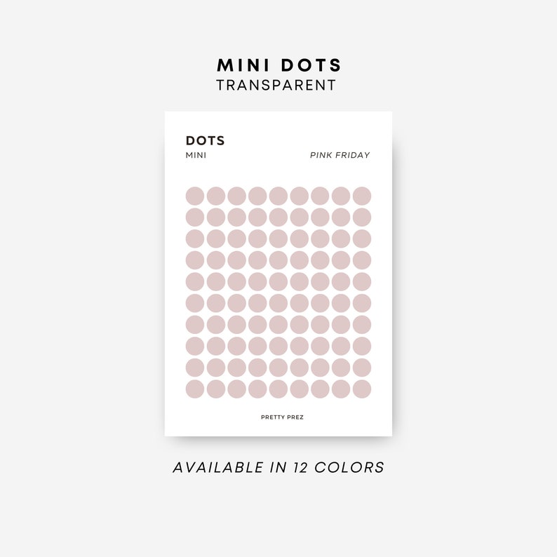 MINI Dot Stickers Transparent Minimal Sticker Sheets - Etsy