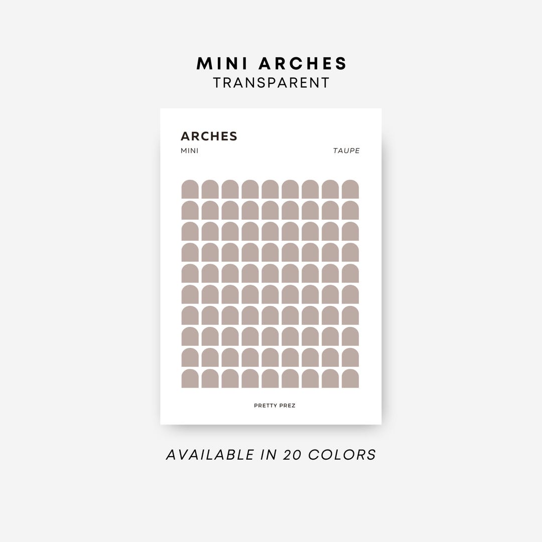 MINI Arch Stickers | Transparent | Minimal Sticker Sheets | Functional ...