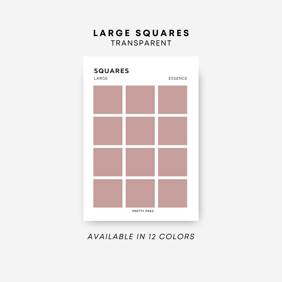 LARGE Square Stickers Transparent Minimal Sticker Sheets Functional ...