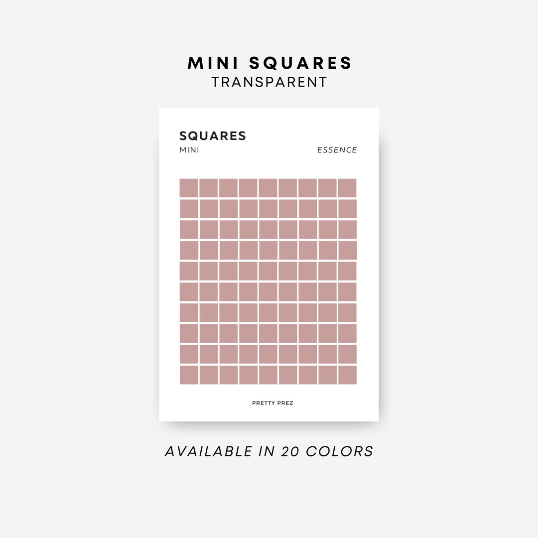 MINI Square Stickers | Transparent | Minimal Sticker Sheets ...