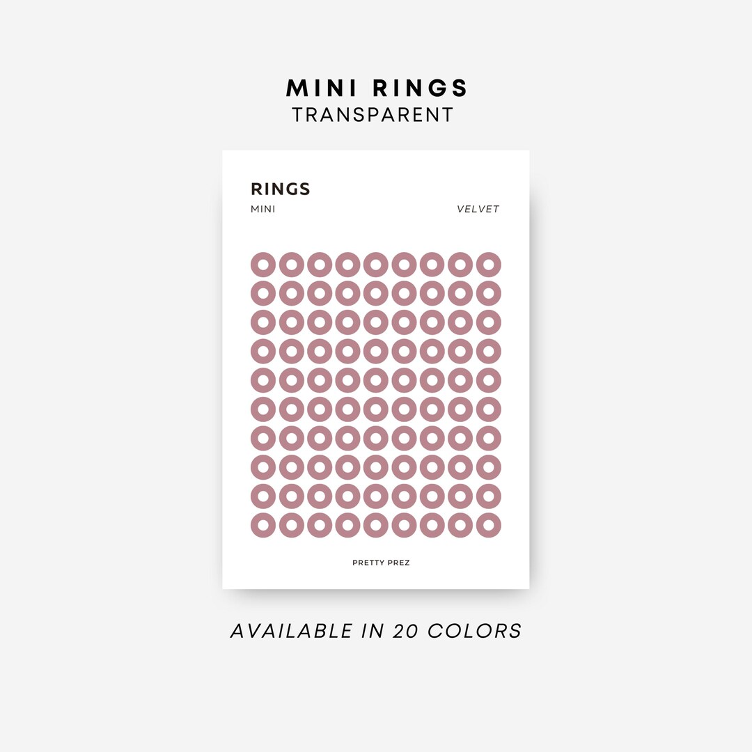 MINI Ring Stickers | Transparent | Minimal Sticker Sheets | Functional ...