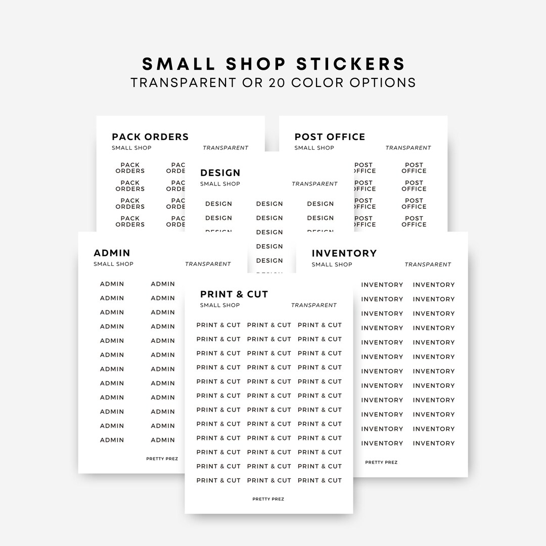Small Shop Stickers | Admin, Pack Orders, Post Office, Design ...