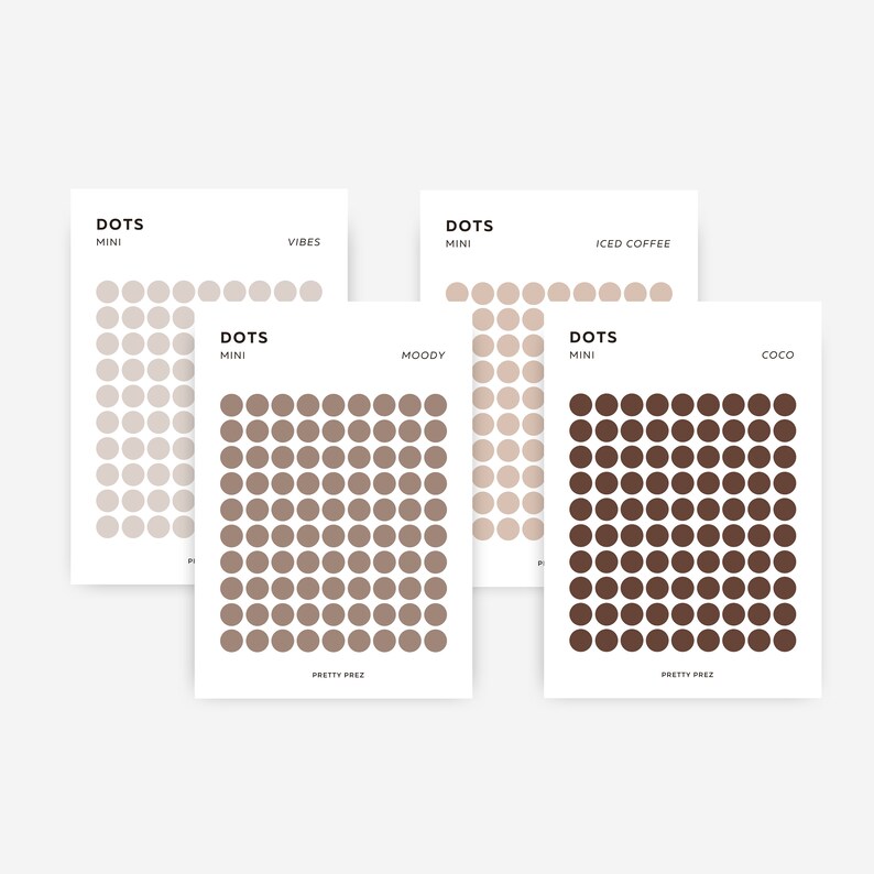 MINI Dot Stickers | Transparent | Minimal Sticker Sheets | Functional ...