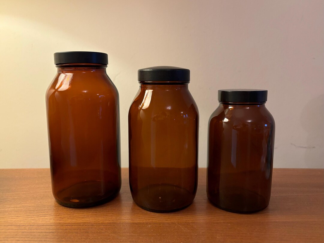 3 Vintage School Laboratory Brown Jars - Etsy